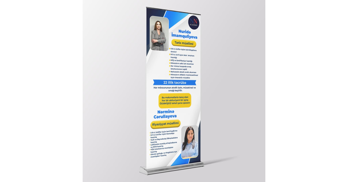 Roll up banner hazırlanması, sərgi üçün roll up dizaynı, tədbir roll up ...