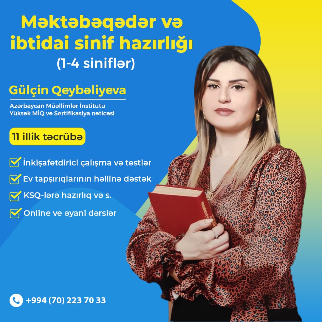 Məktəbəqədər hazırlıq üçün reklam postu, İbtidai sinif hazırlığı ...